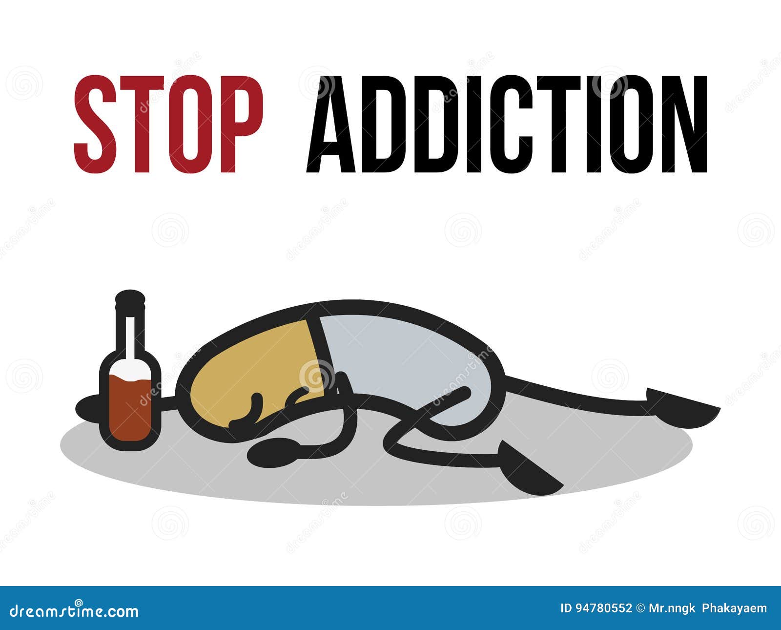 Stop Addiction, Healthy Life Concept. Characters Give Up Smoking, Drugs ...