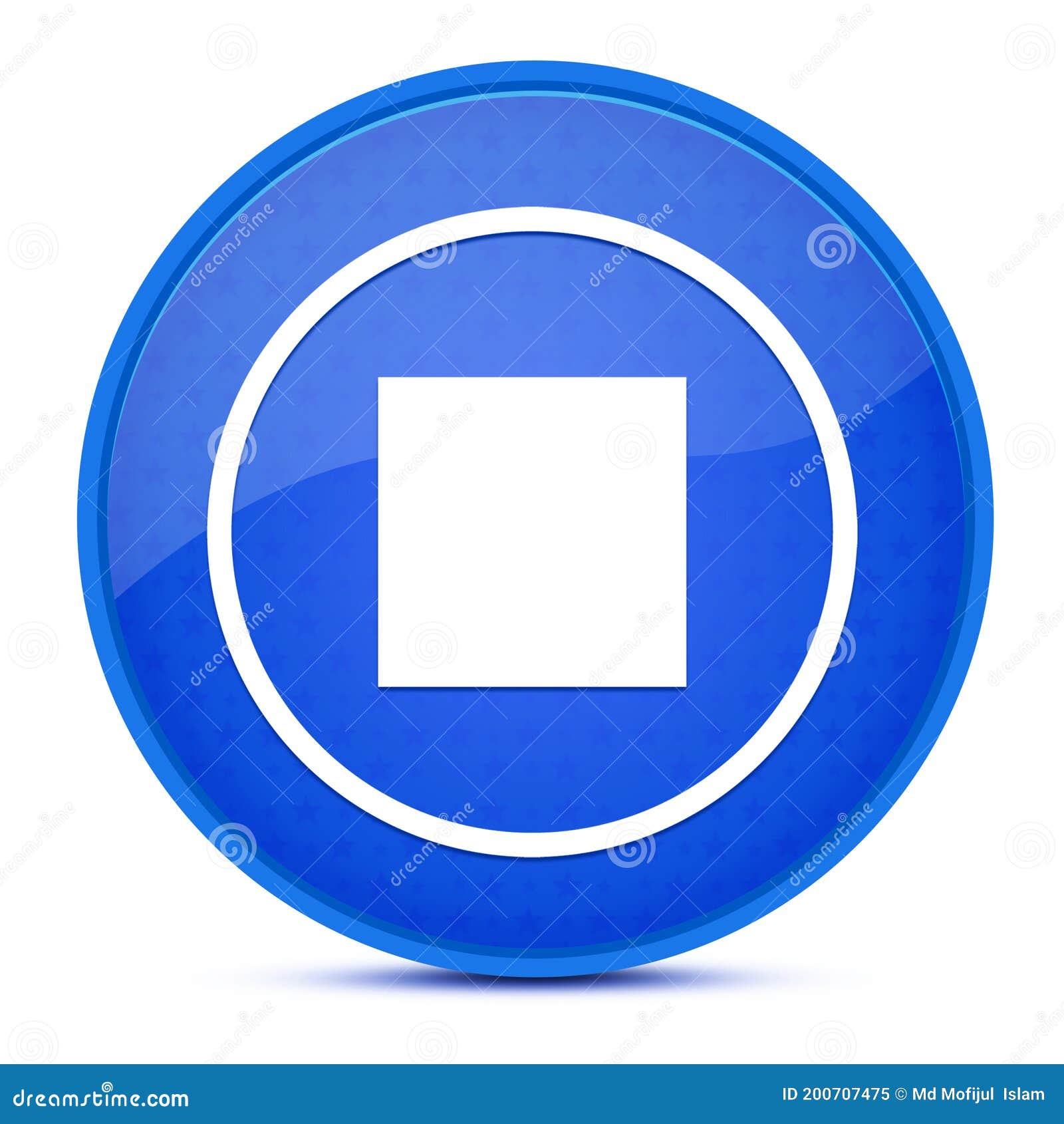 Stop Aesthetic Glossy Blue Round Button Abstract Stock Illustration ...