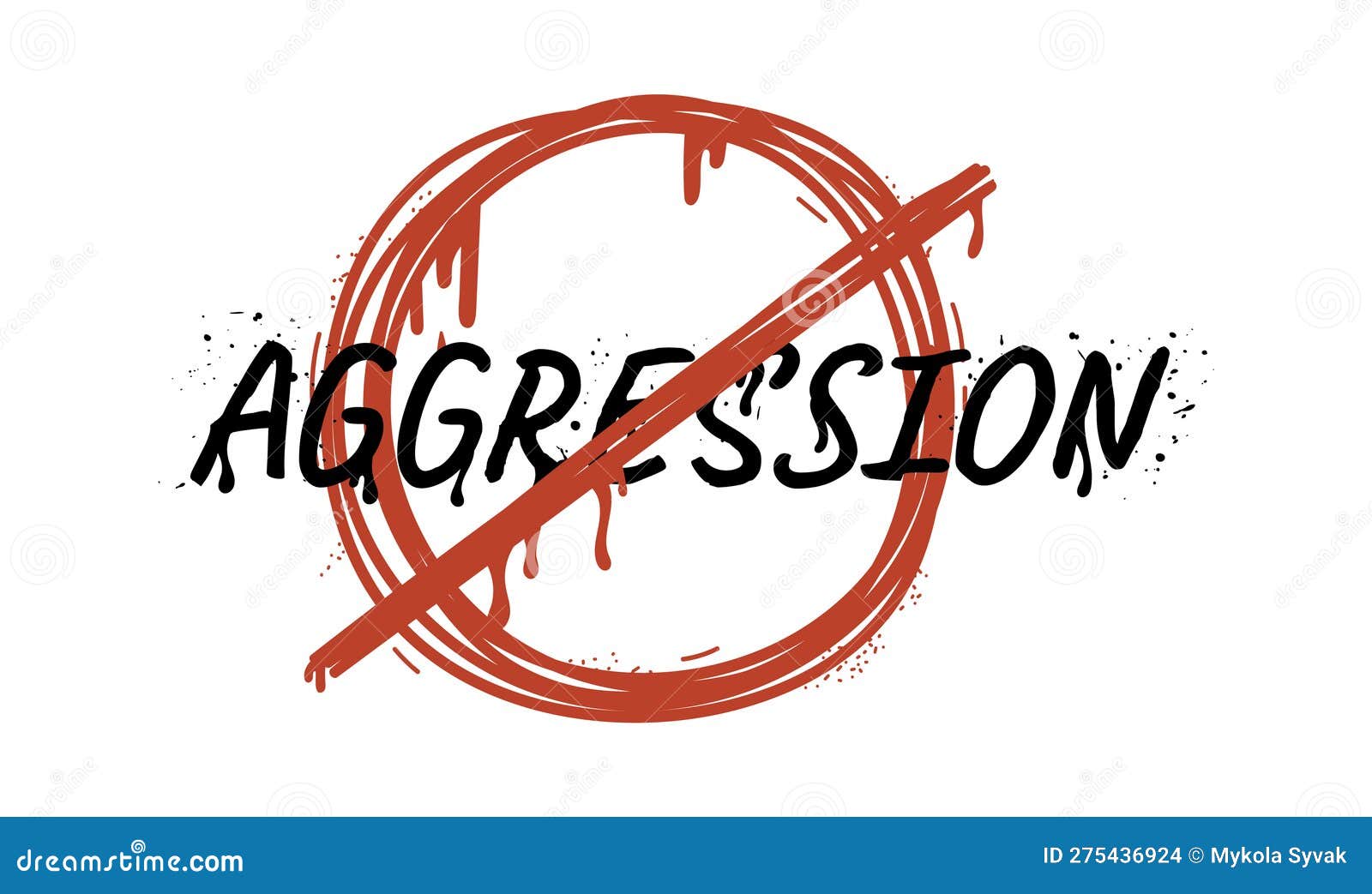 Stop Aggression Street Art stock vector. Illustration of vector - 275436924