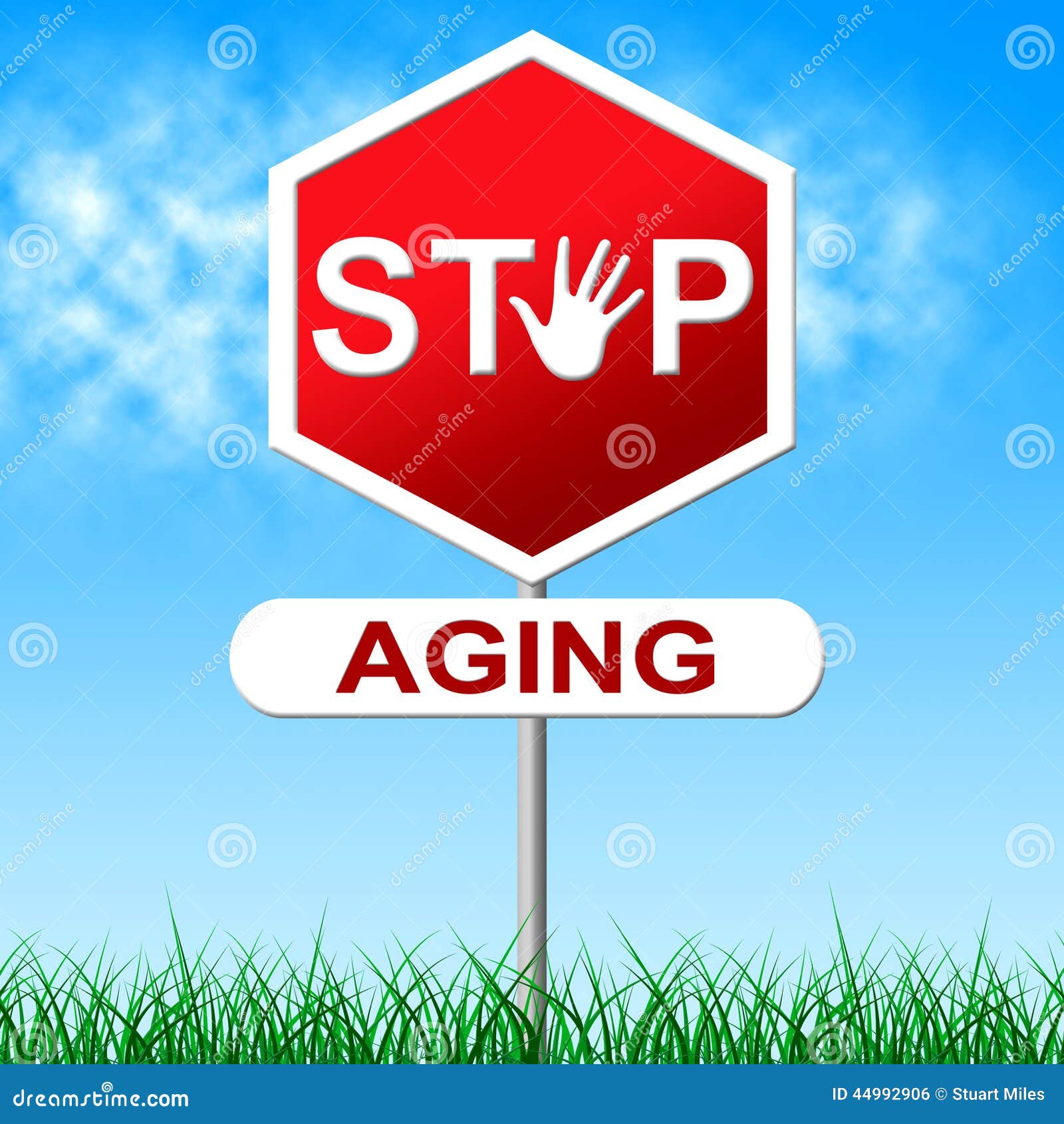 Stop Aging Represents Growing Old and Forbidden Stock Illustration ...