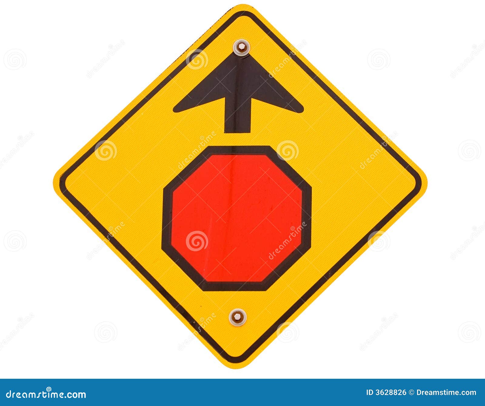 Stop Ahead - Real Road Sign With Clipping Path Stock Photo - Image of ...