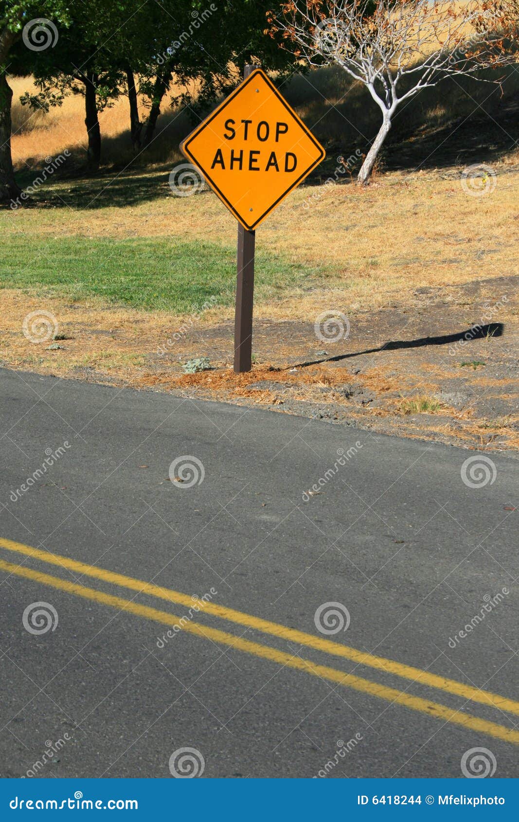 Stop Ahead Road Sign stock photo. Image of lane, nature - 6418244