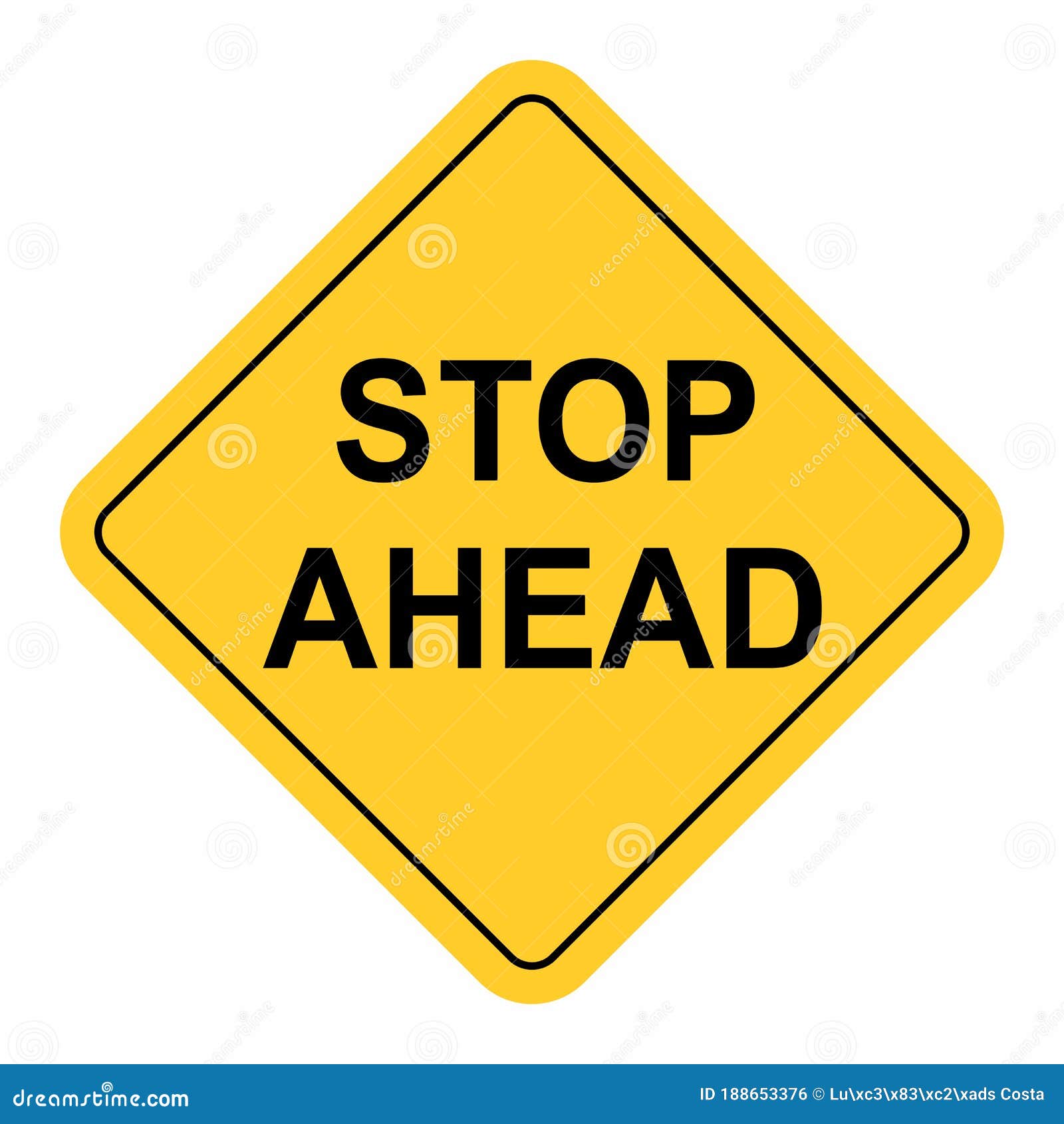 Stop ahead sign stock illustration. Illustration of background - 188653376