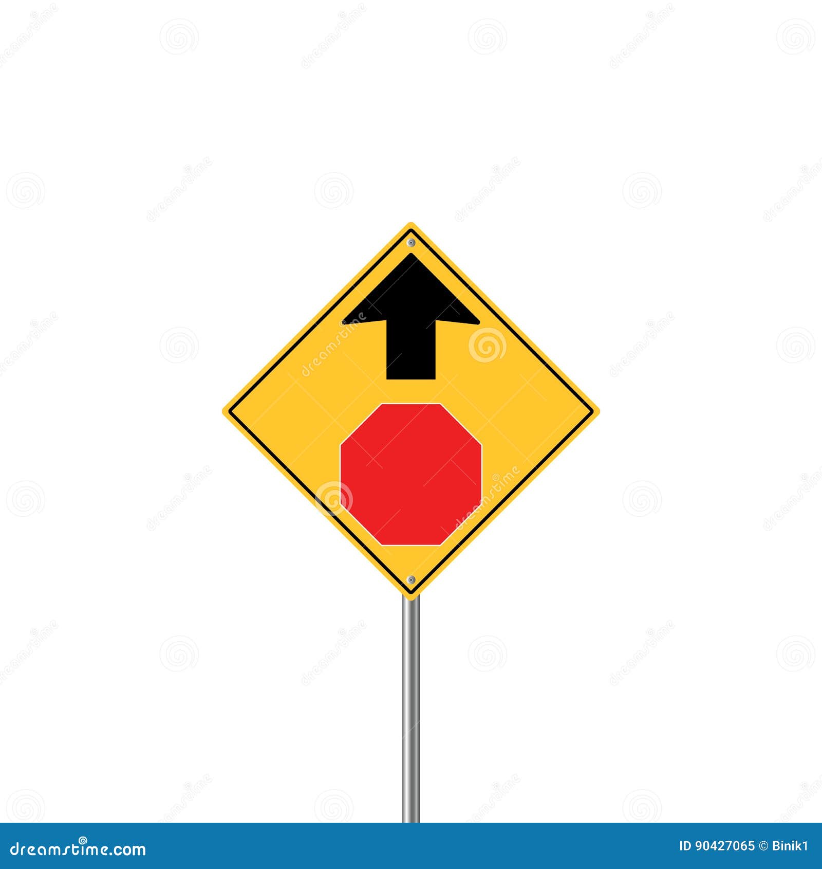 STOP AHEAD Road Sign Warning Stock Vector - Illustration of alphabet ...