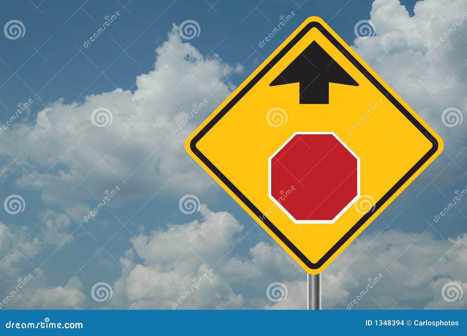 Stop Ahead Warning Sign Royalty-Free Stock Photo | CartoonDealer.com ...