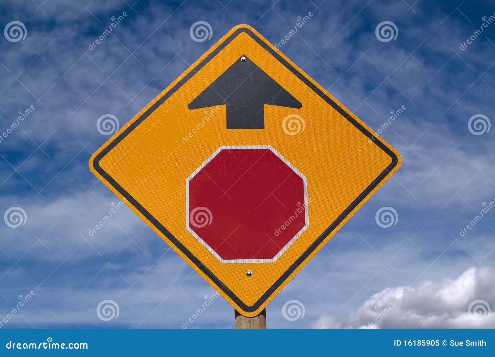 Stop Ahead Sign stock image. Image of cloud, message - 16185905