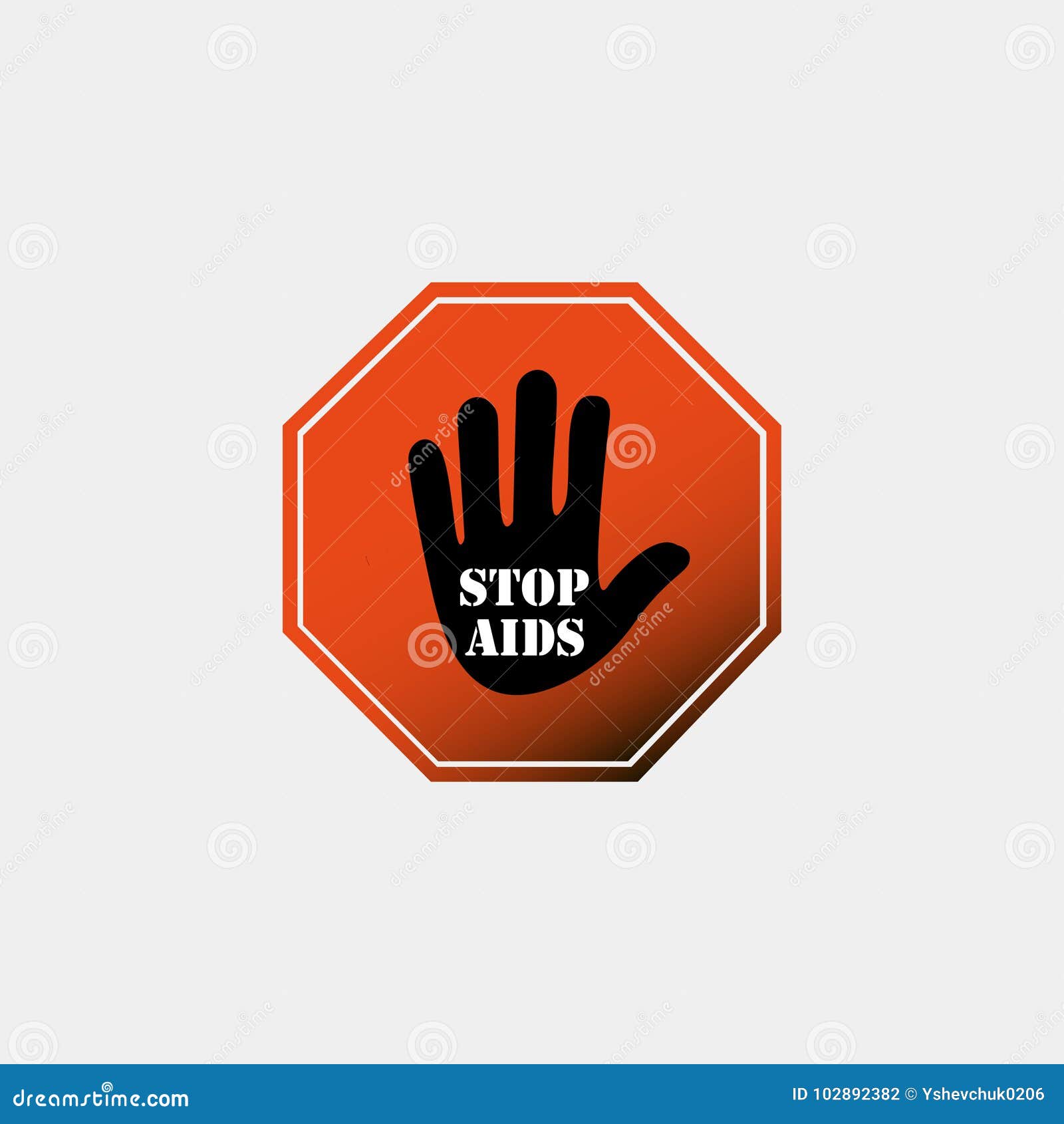 Stop Aids Icon on a Grey Background. Vector Illustration Stock Vector ...