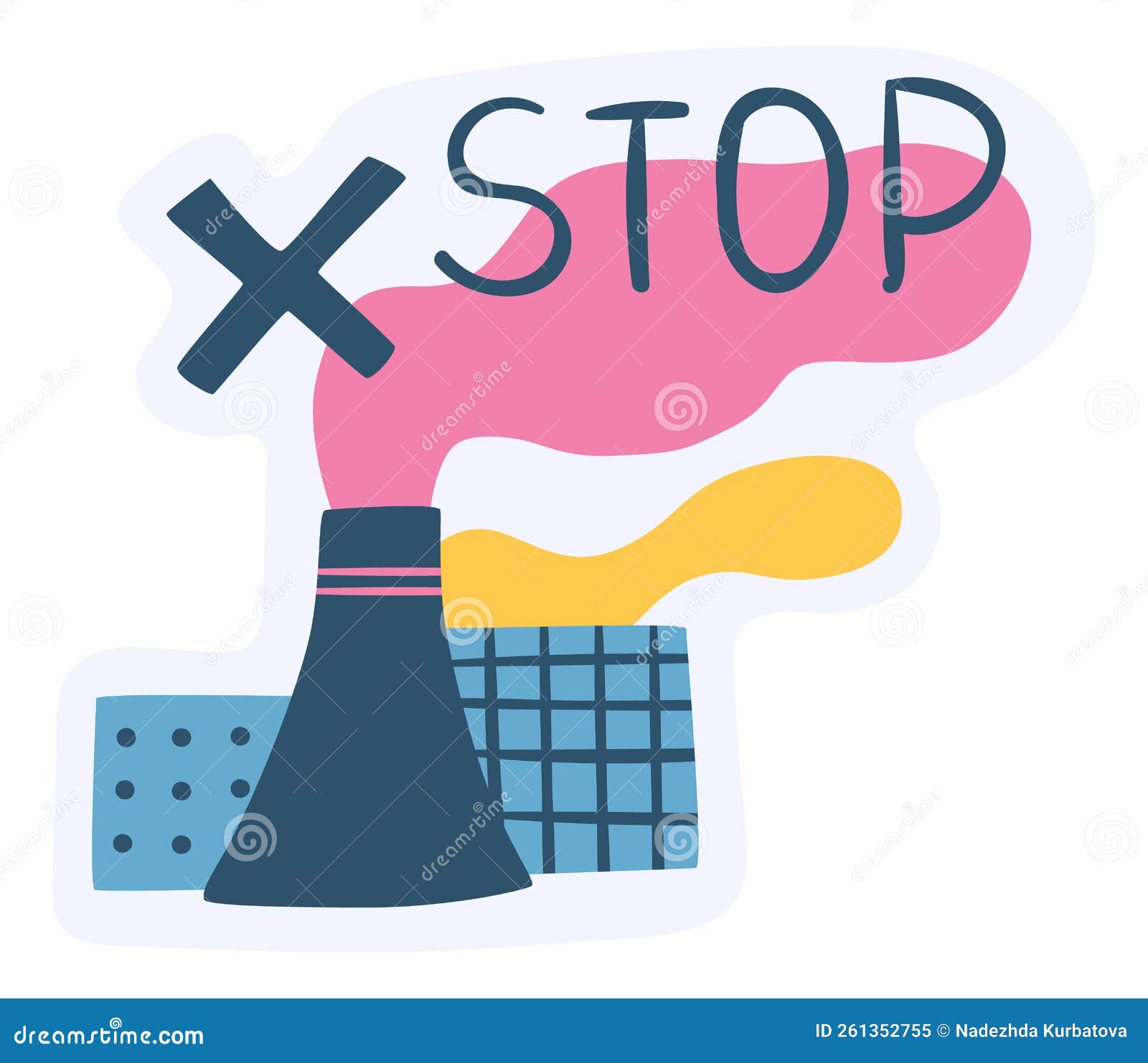 Stop Air Pollution Sticker. Ecology Saving Cute Label Stock Vector ...