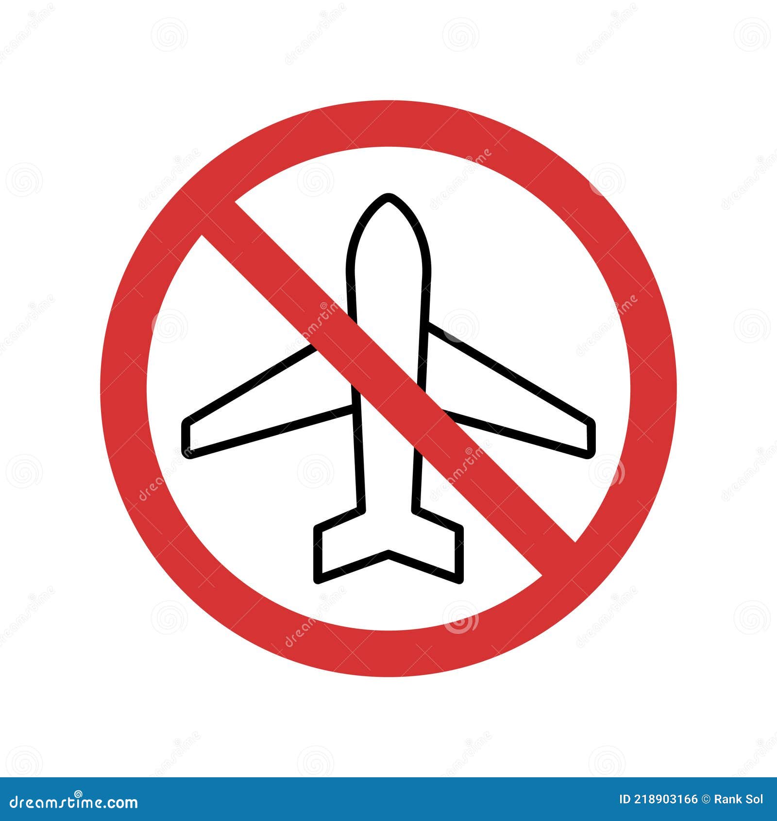 Stop Airplane Flyghts Attention Sign, Flight Ban Icon, Prohibition Mark ...
