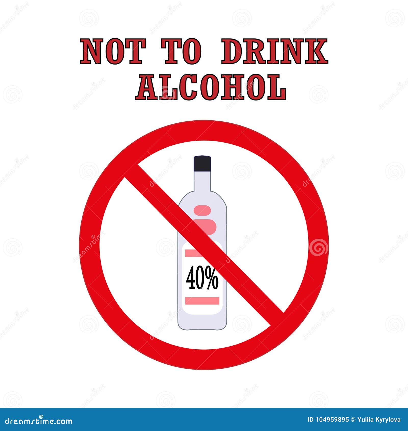 Stop Alcohol Red Round Sign Stock Vector - Illustration of icon, vodka ...