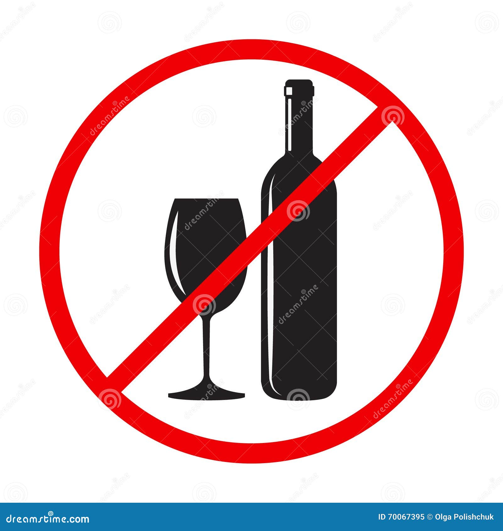 Stop Alcohol Sign. Alcoholic Drink, Beer In Red Prohibition Symbol. No ...