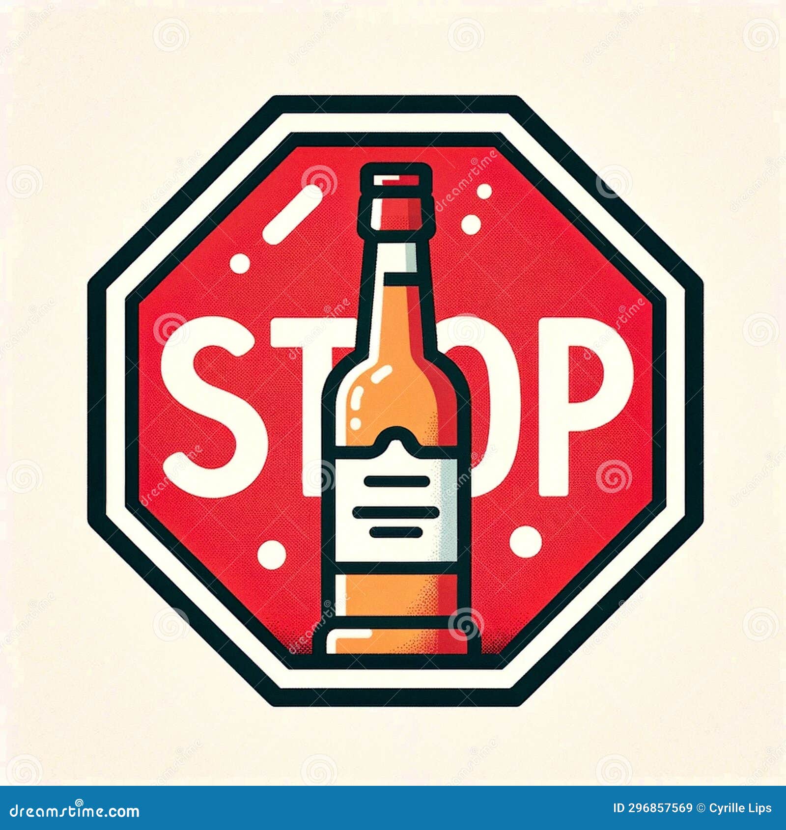 Stop Alcohol Sign. Generative AI Stock Illustration - Illustration of ...