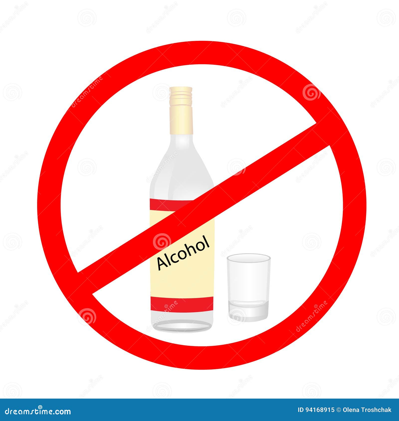 Stop alcohol stock vector. Illustration of beverage, glass - 94168915