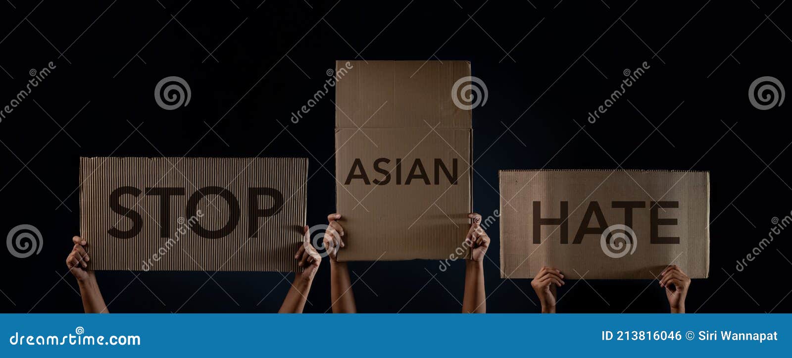 Stop Asian Hate Concept. Campaign, Protest Or Expression Concept. Group ...