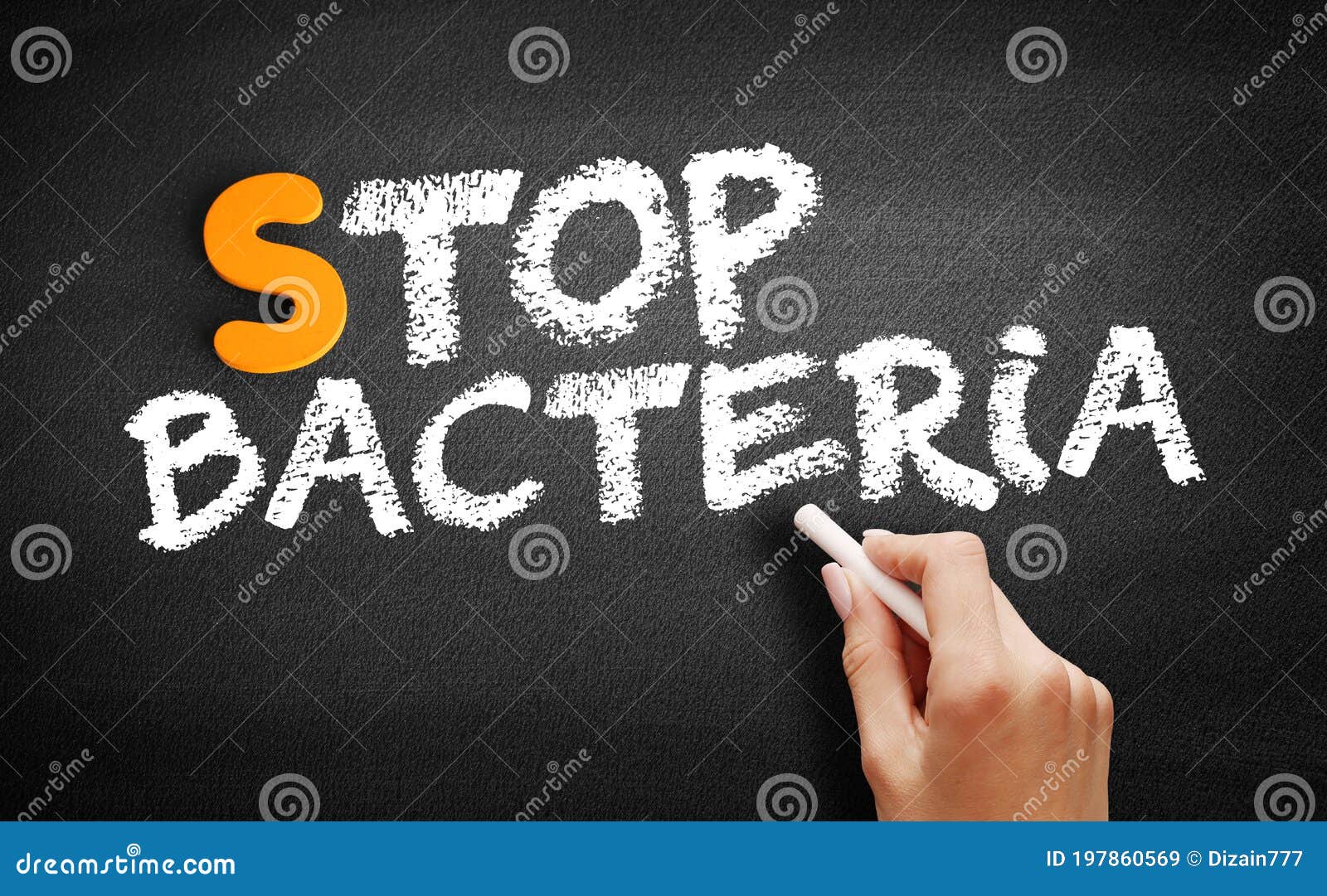 Stop Bacteria Text on Blackboard Stock Image - Image of blackboard ...