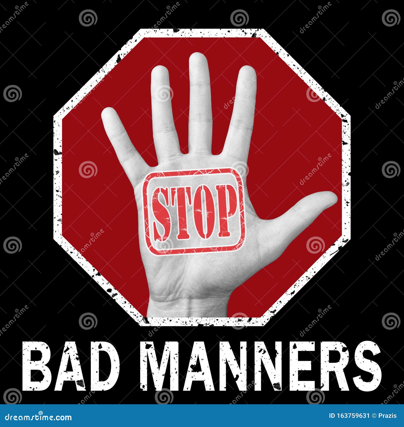 Stop Bad Manners Conceptual Illustration. Global Social Problem Stock ...