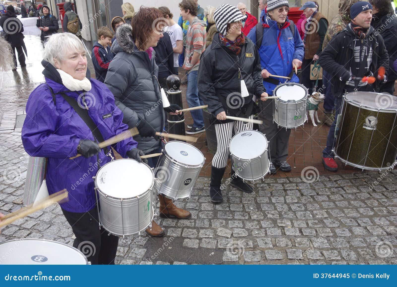 Drummers at Protest March editorial image. Image of musician - 37644945