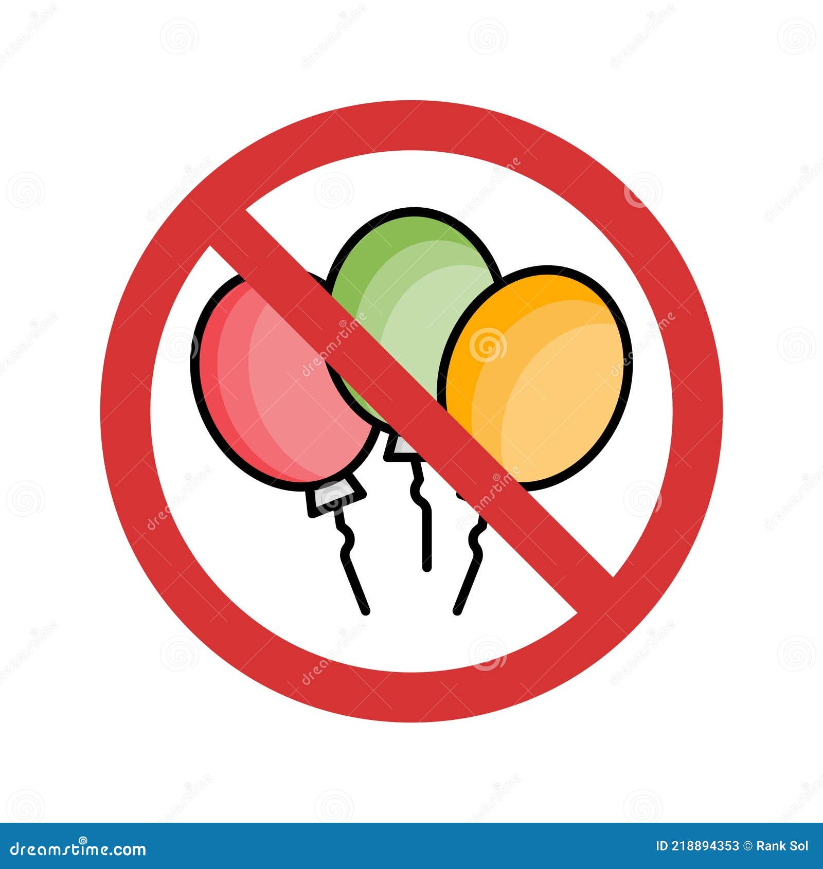 Stop Balloons Isolated Vector Icon Which Can Easily Modify or Edit ...