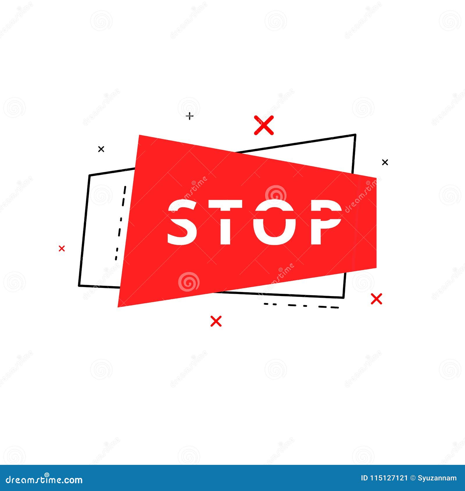 Stop Banner. Vector Illustration. Stock Vector - Illustration of ...
