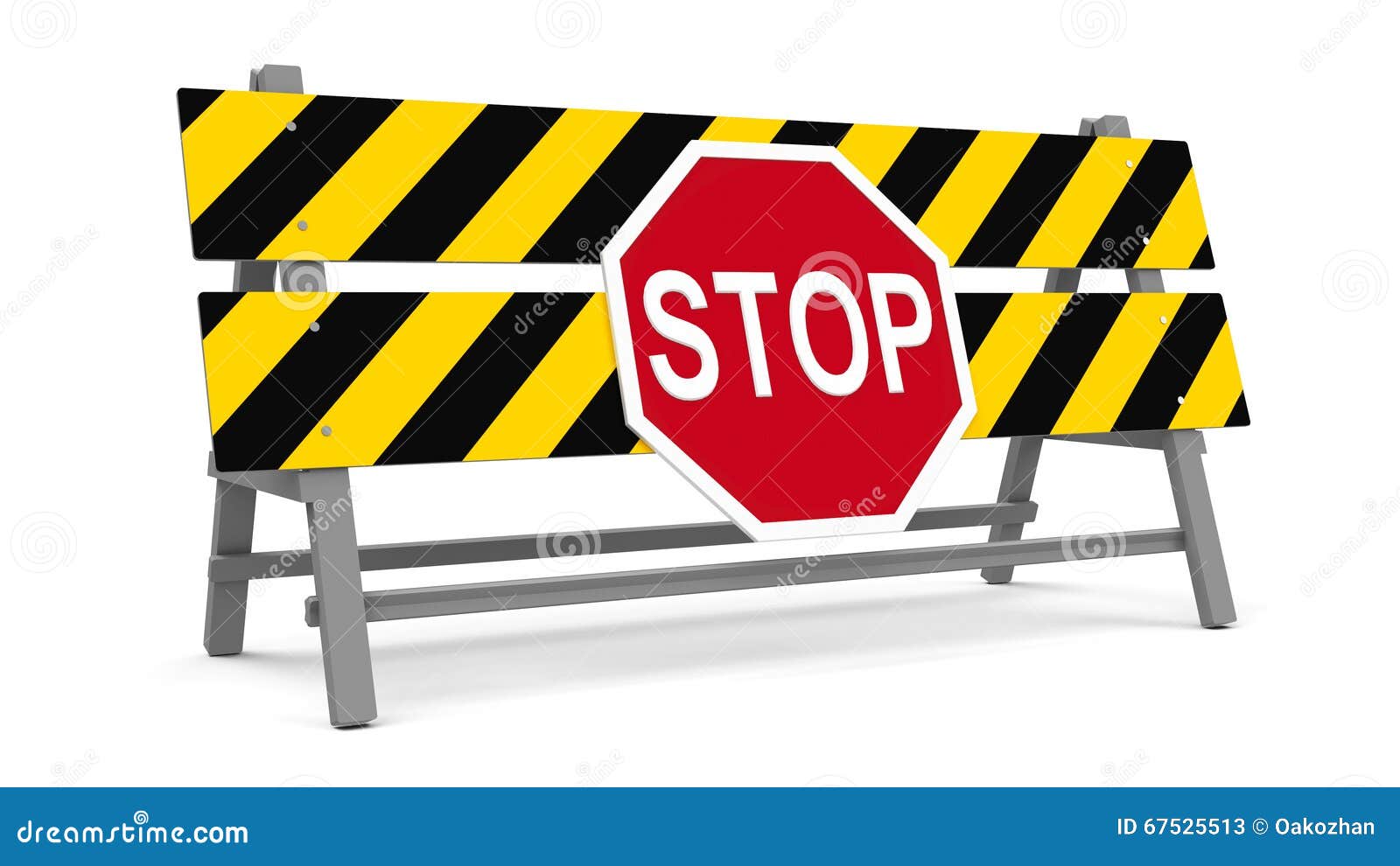 Stop barrier stock illustration. Illustration of roadblock - 67525513