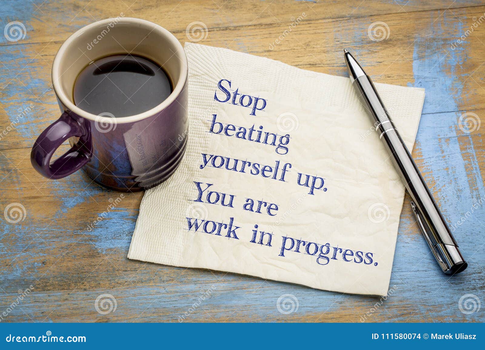Stop Beating Yourself Up. You are Work in Progress Stock Photo - Image ... Stop Beating Yourself Up. You are Work in Progress Stock Photo - Image ...