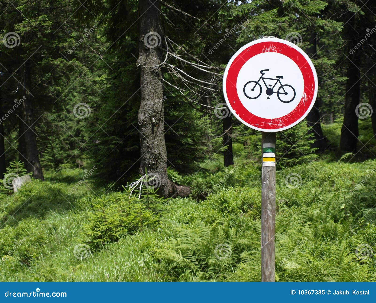 A stop bike sign stock image. Image of notice, park, path - 10367385