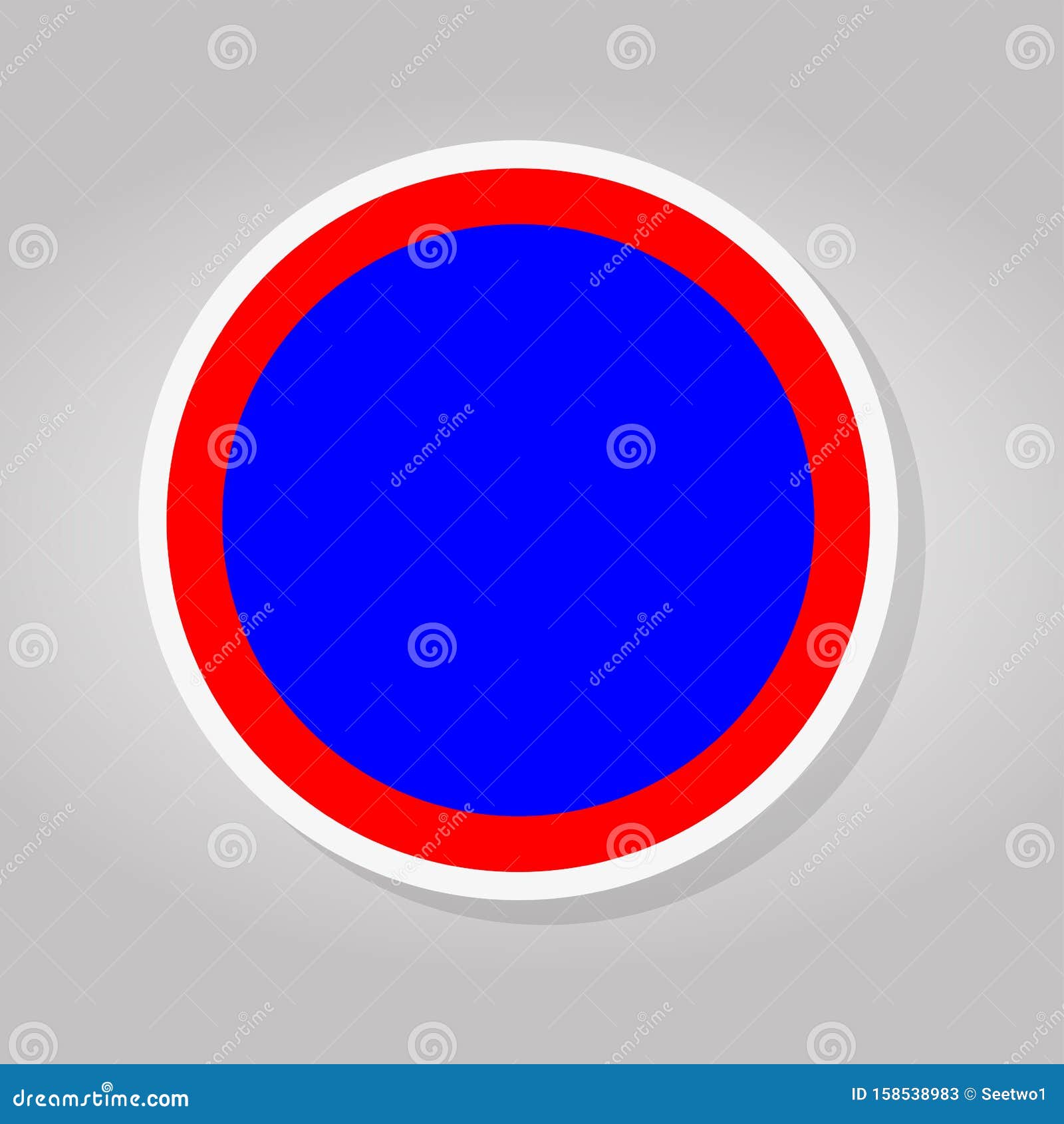 Stop Blue Red Circle Sign Isolate on White Background,Vector ...