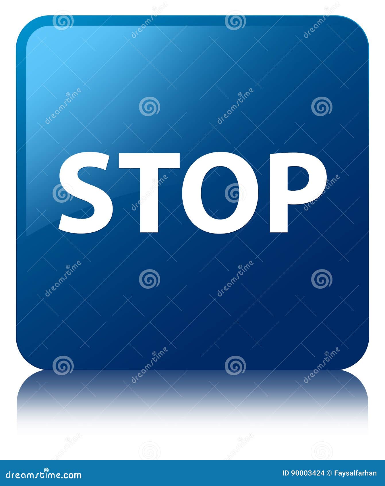 Stop blue square button stock illustration. Illustration of terminate ...