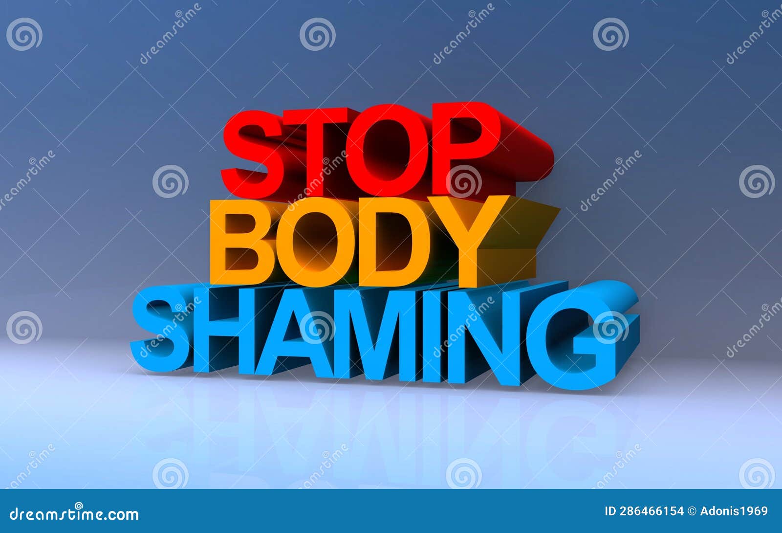Stop body shaming on blue stock illustration. Illustration of judgments ...