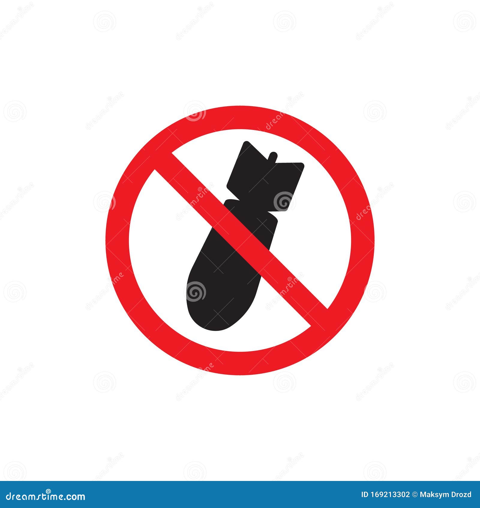 Stop Bombing Sign, No War Sign on White Background. Stock Illustration ...