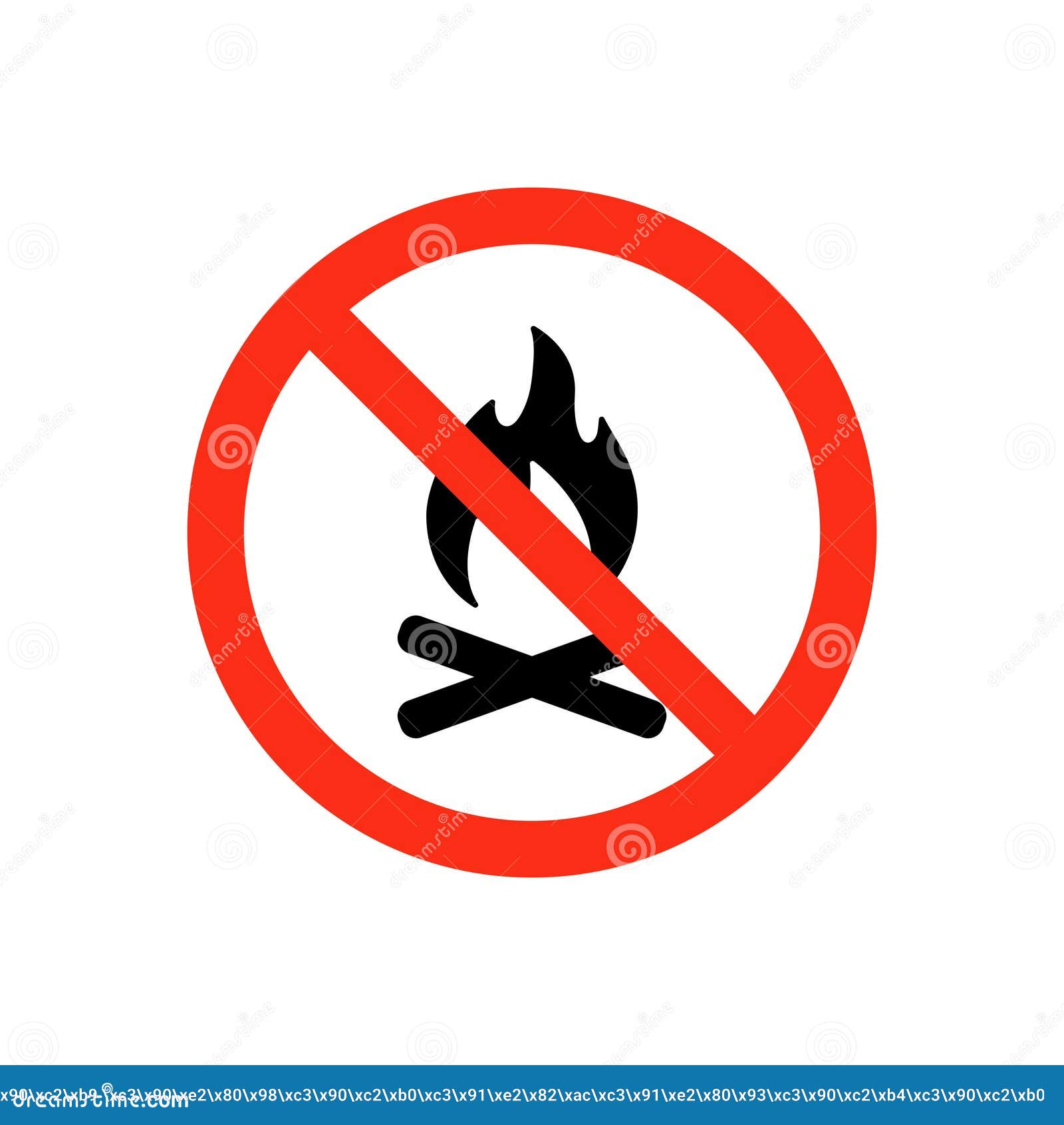 Stop Bonfire Icon. No Fire Burn Black Symbol. Prohibited Sign Stock ...