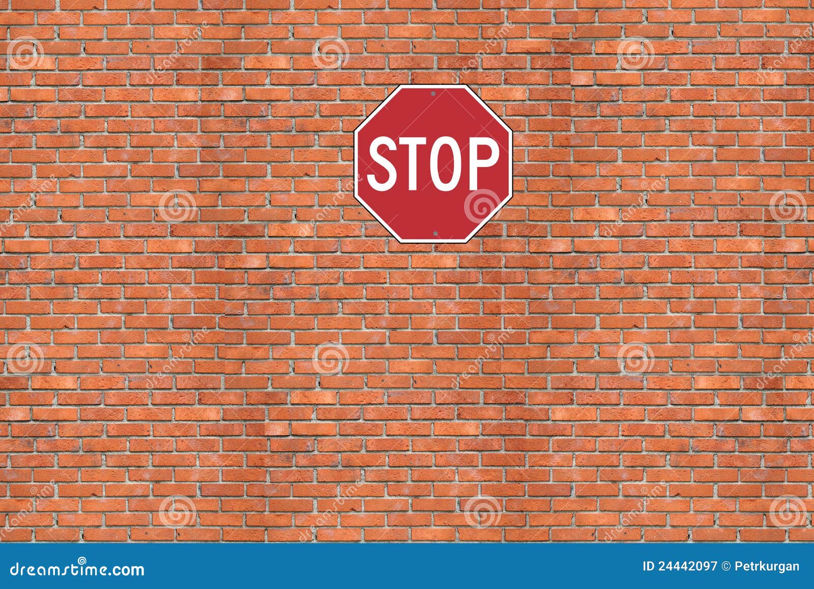 Stop. Brick wall stock image. Image of prohibition, texture - 24442097