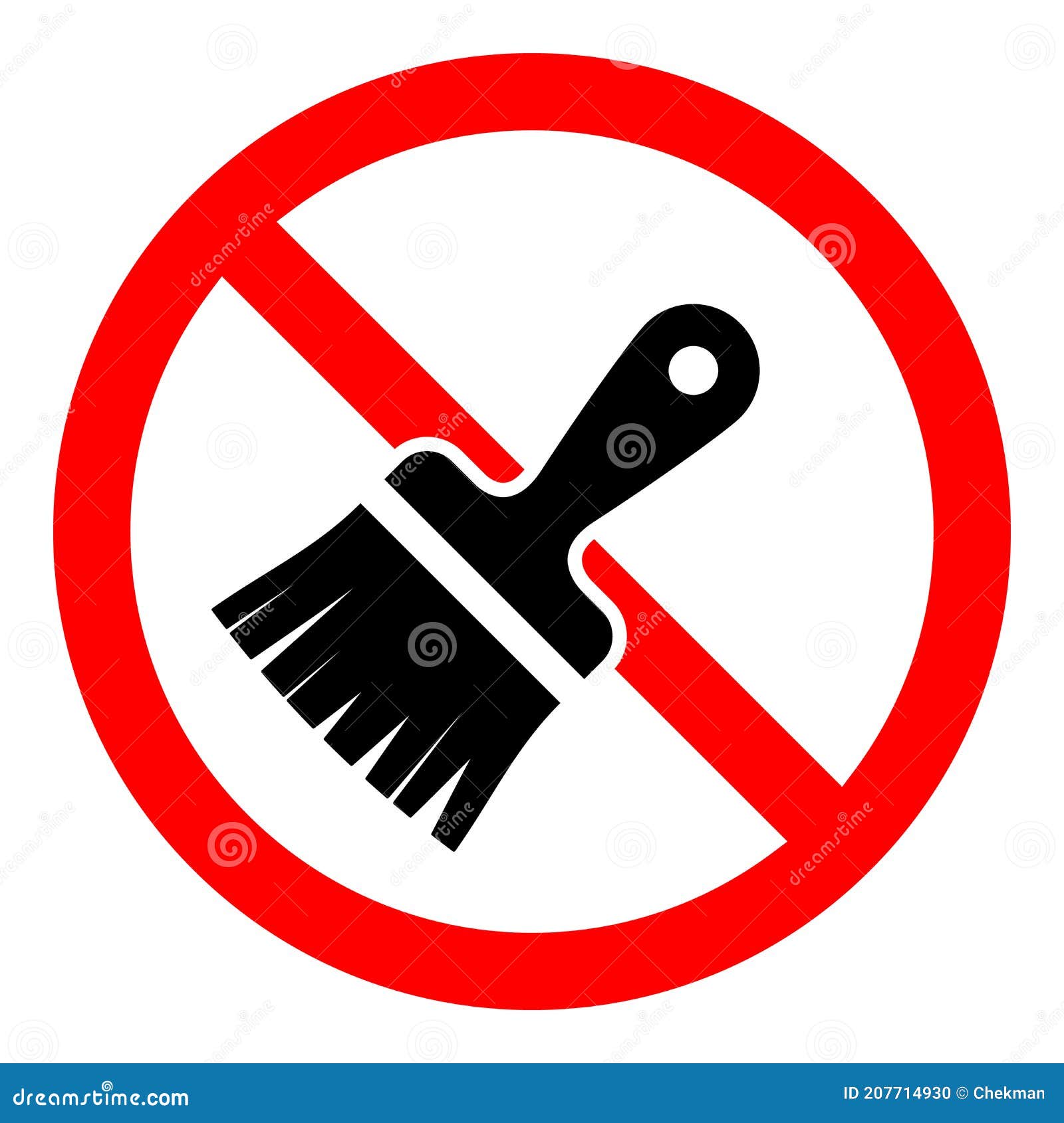 Stop Brush Icon. Do Not Paint Sign. Forbidden Paint Brush Sign Stock ...