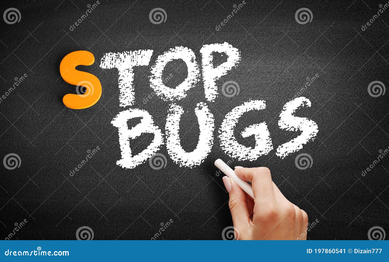 Stop Bugs Text on Blackboard Stock Image - Image of healthy, malaria ...