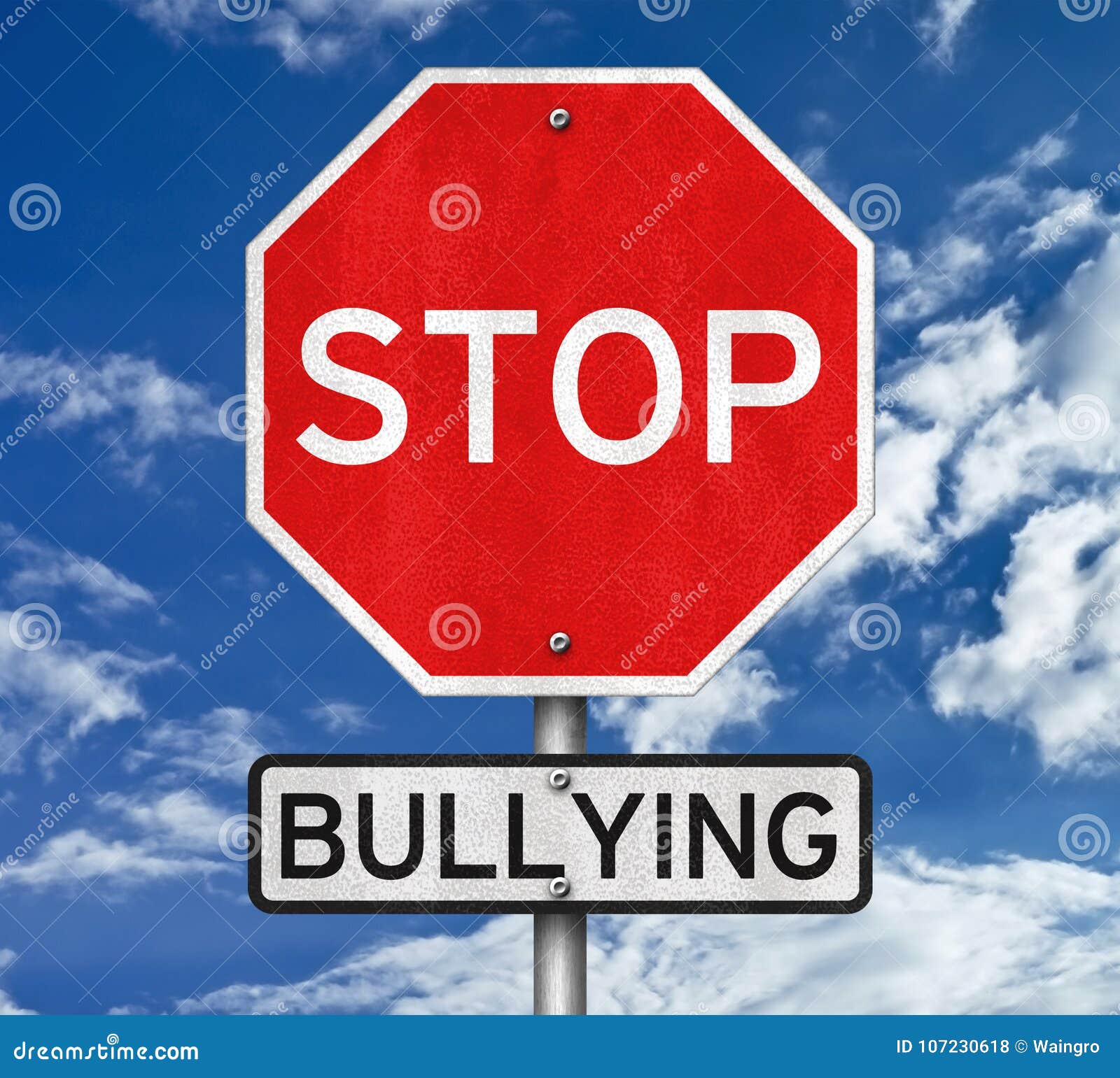 Stop bullying - road sign stock illustration. Illustration of road ...