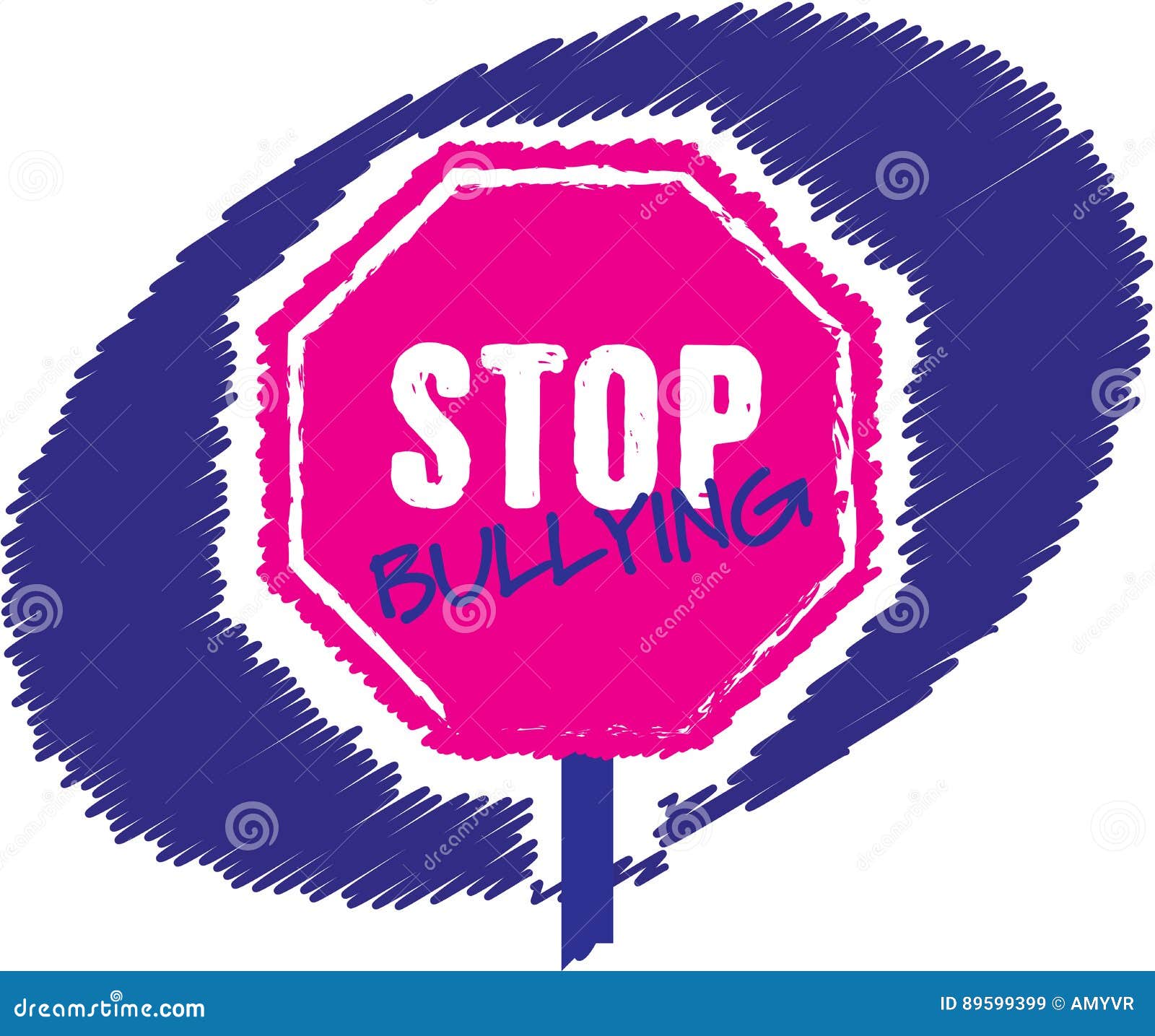 Stop bullying stop sign stock vector. Illustration of sign - 89599399