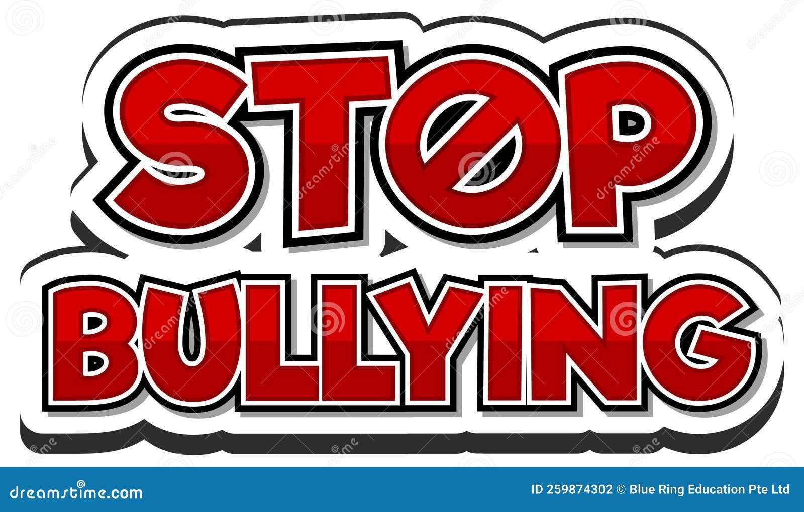 Stop Bullying Text for Banner or Poster Design Stock Vector ...