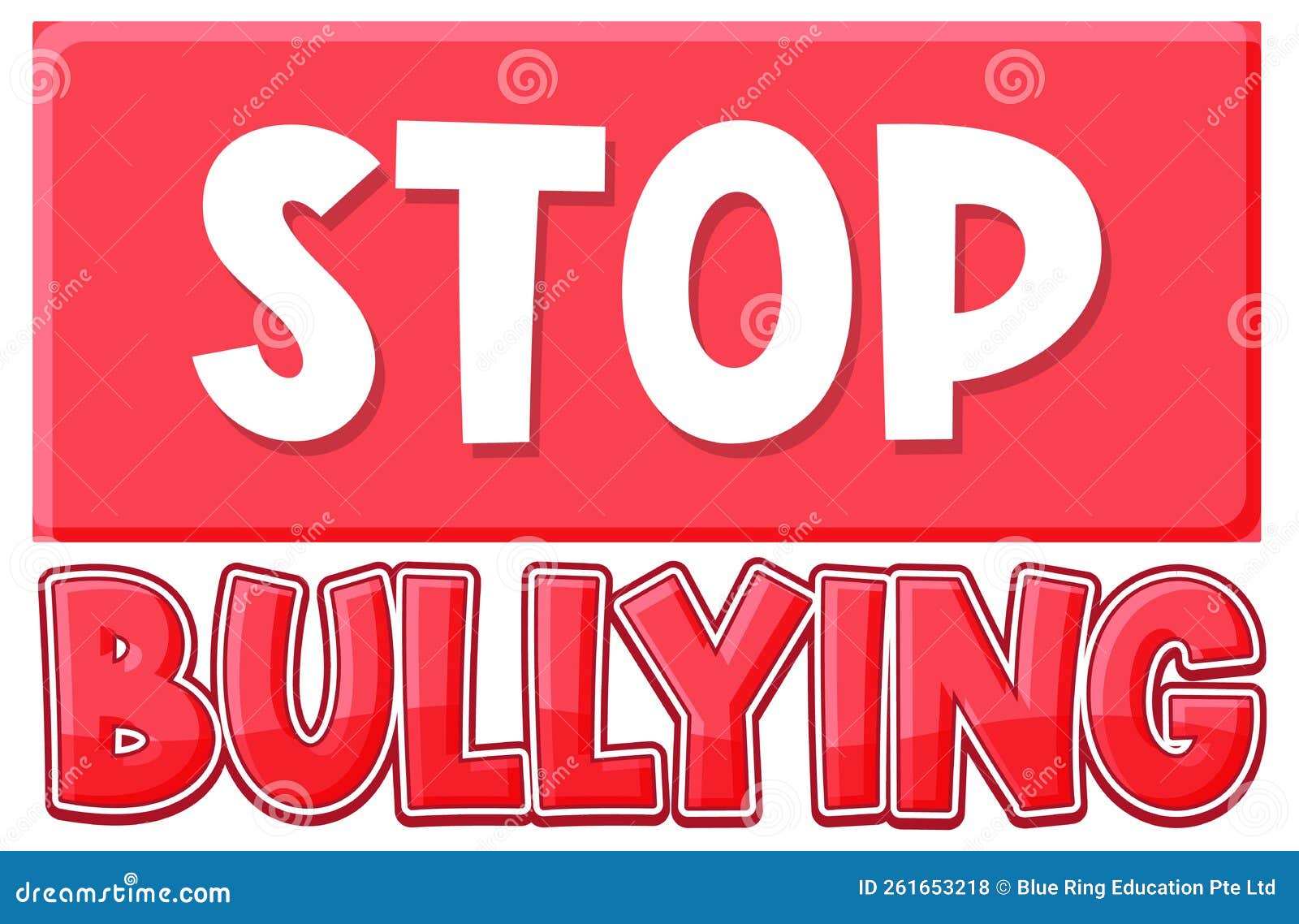 Stop Bullying Text for Banner or Poster Design Stock Vector ...