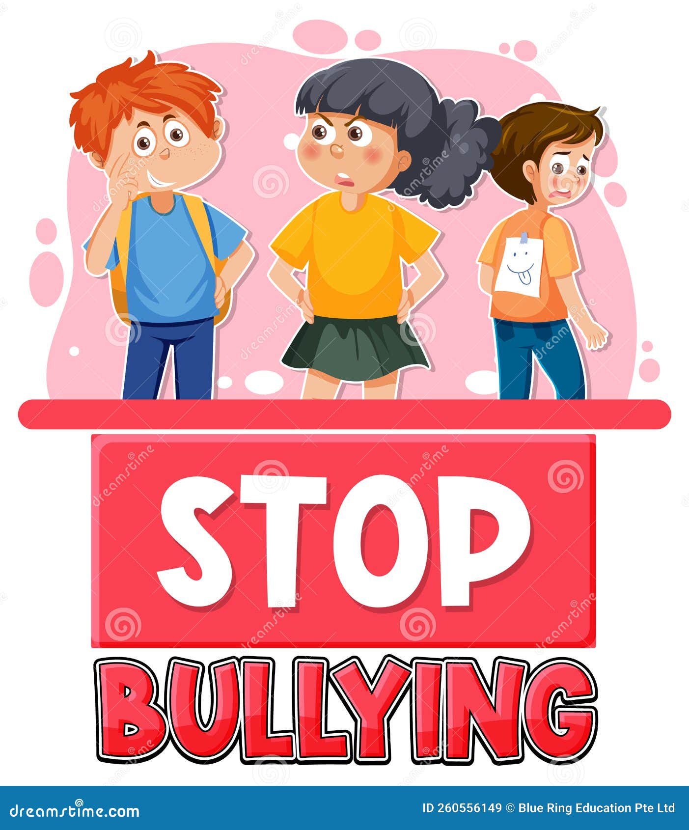 Stop Bullying Text with Cartoon Character Stock Vector - Illustration ... Stop Bullying Text with Cartoon Character Stock Vector - Illustration ...