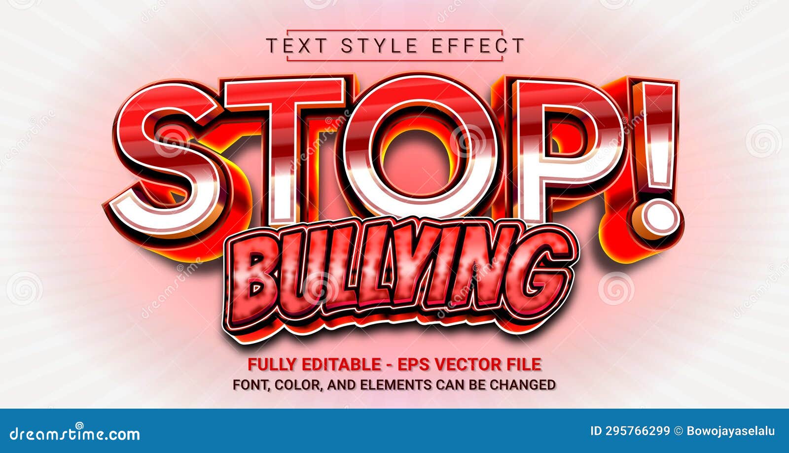Stop Bullying Text Style Effect. Editable Graphic Text Template Stock ...