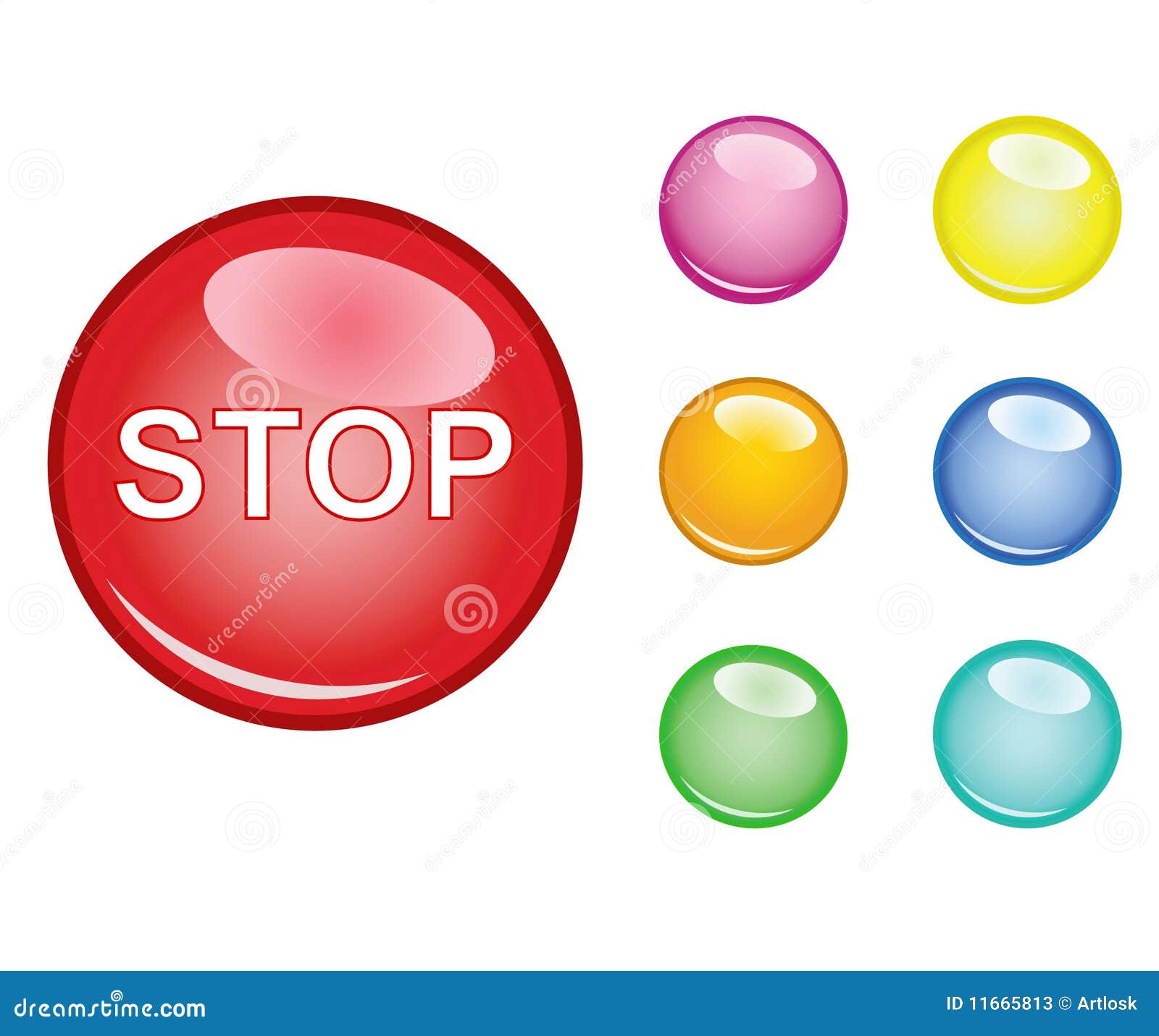 Stop button stock vector. Illustration of circle, orange - 11665813