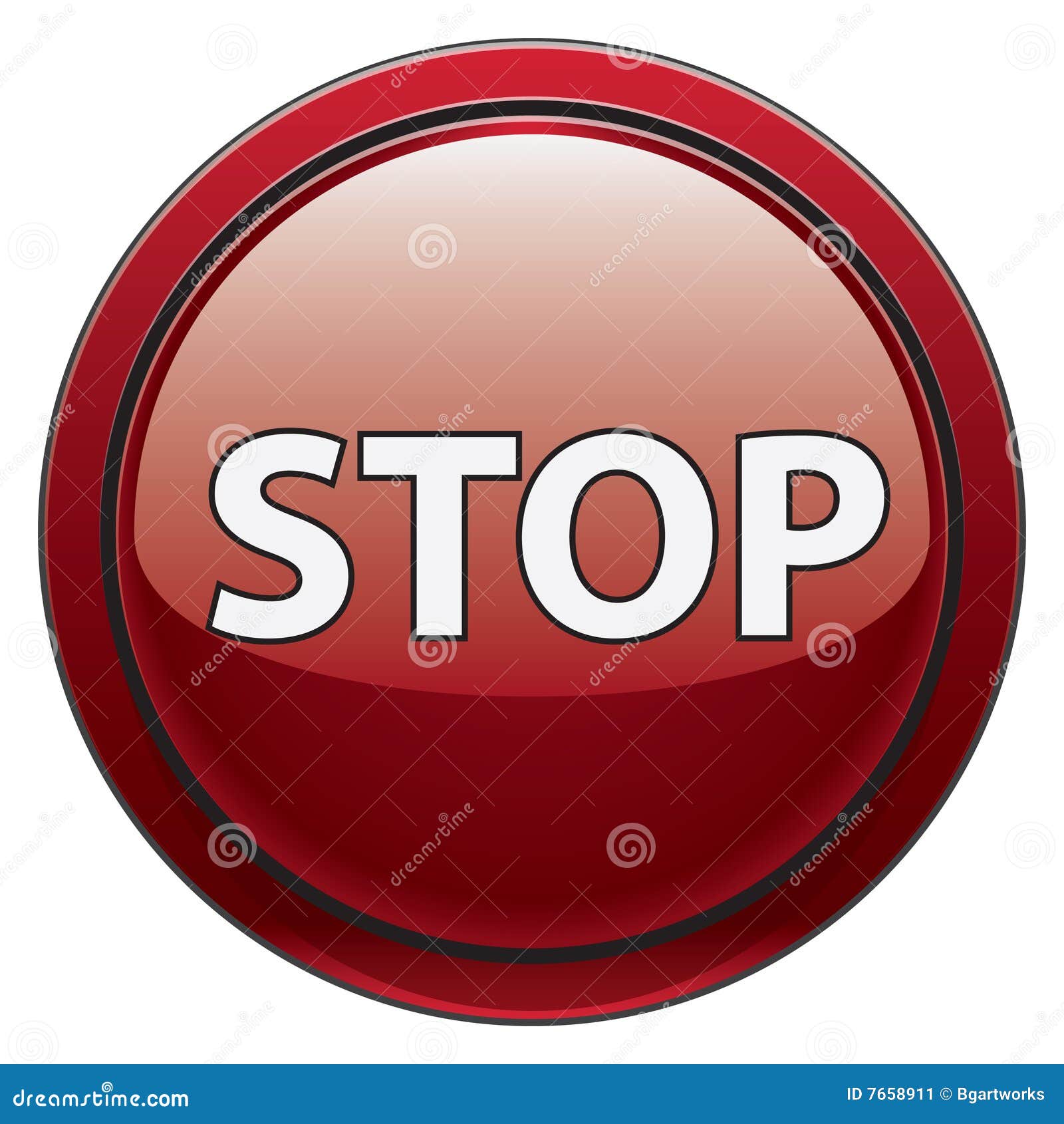 Stop button stock vector. Image of security, icon, button - 7658911