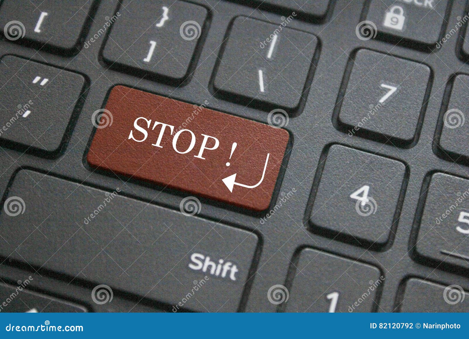 Stop Button on Black Computer Keyboard Stock Photo - Image of sign ...