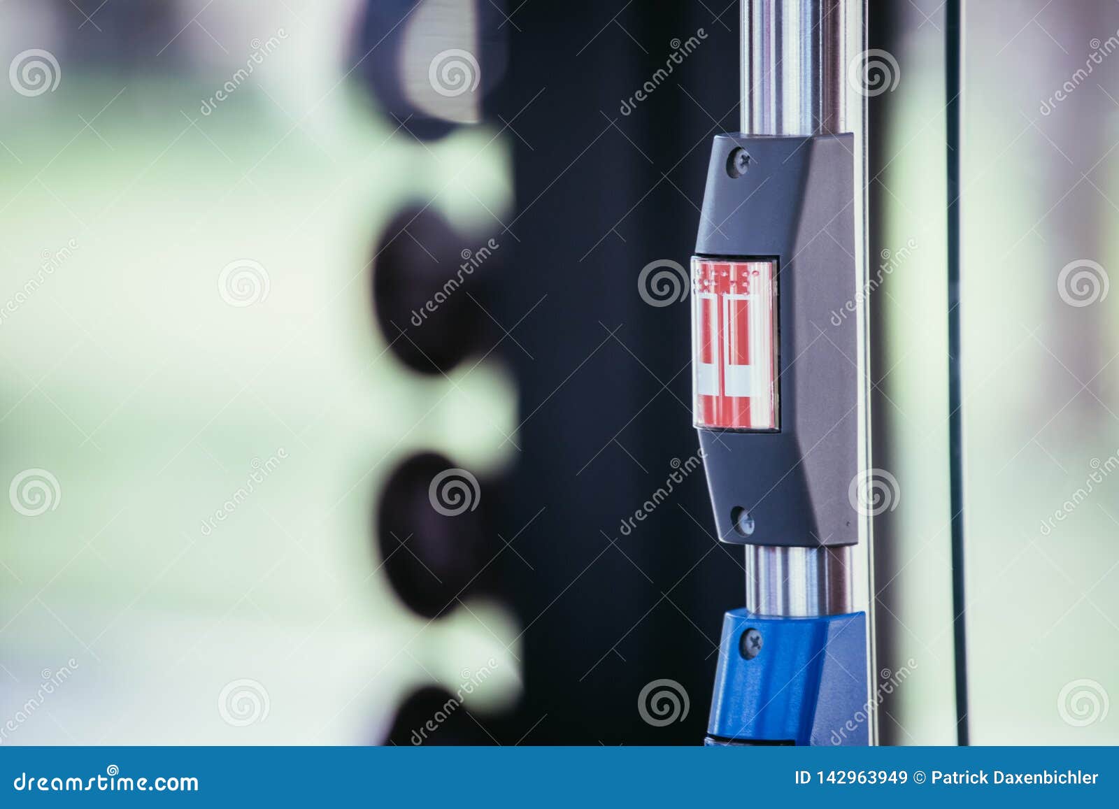 Stop Button in a Bus, Public Transport, Blurry Stock Image - Image of ...