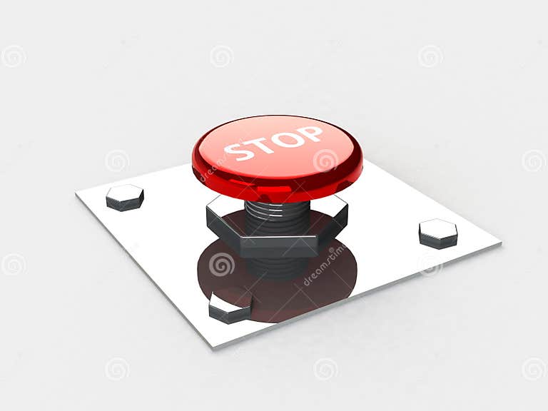 Stop button 3d stock illustration. Illustration of internet - 46139295