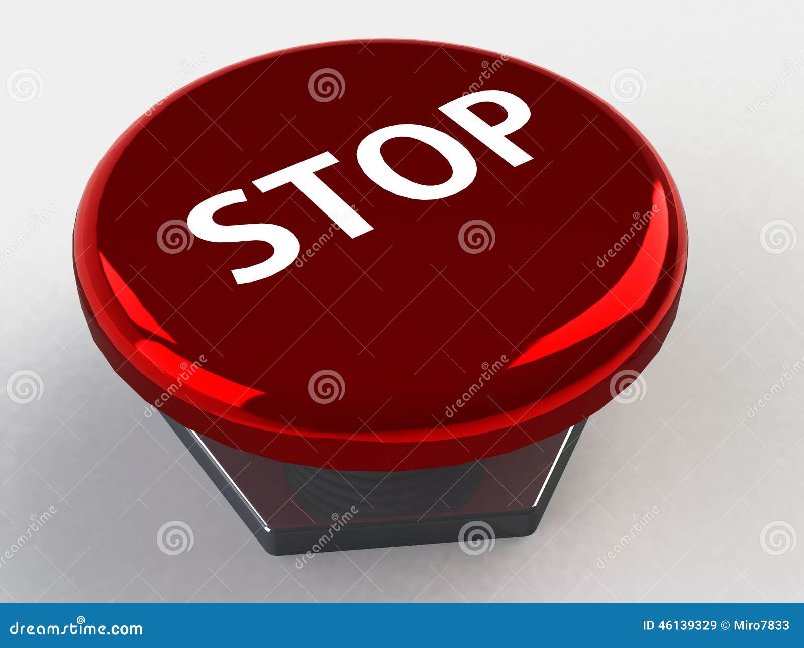 Stop button 3d stock illustration. Illustration of internet - 46139329