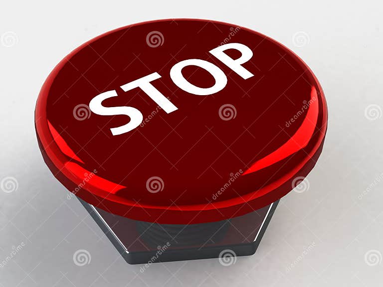 Stop button 3d stock illustration. Illustration of internet - 46139329