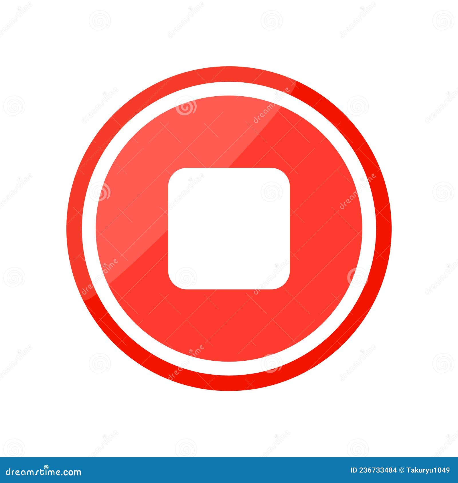Stop Button Icon. Web Icon Used for Videos and Music. Vector. Stock ...
