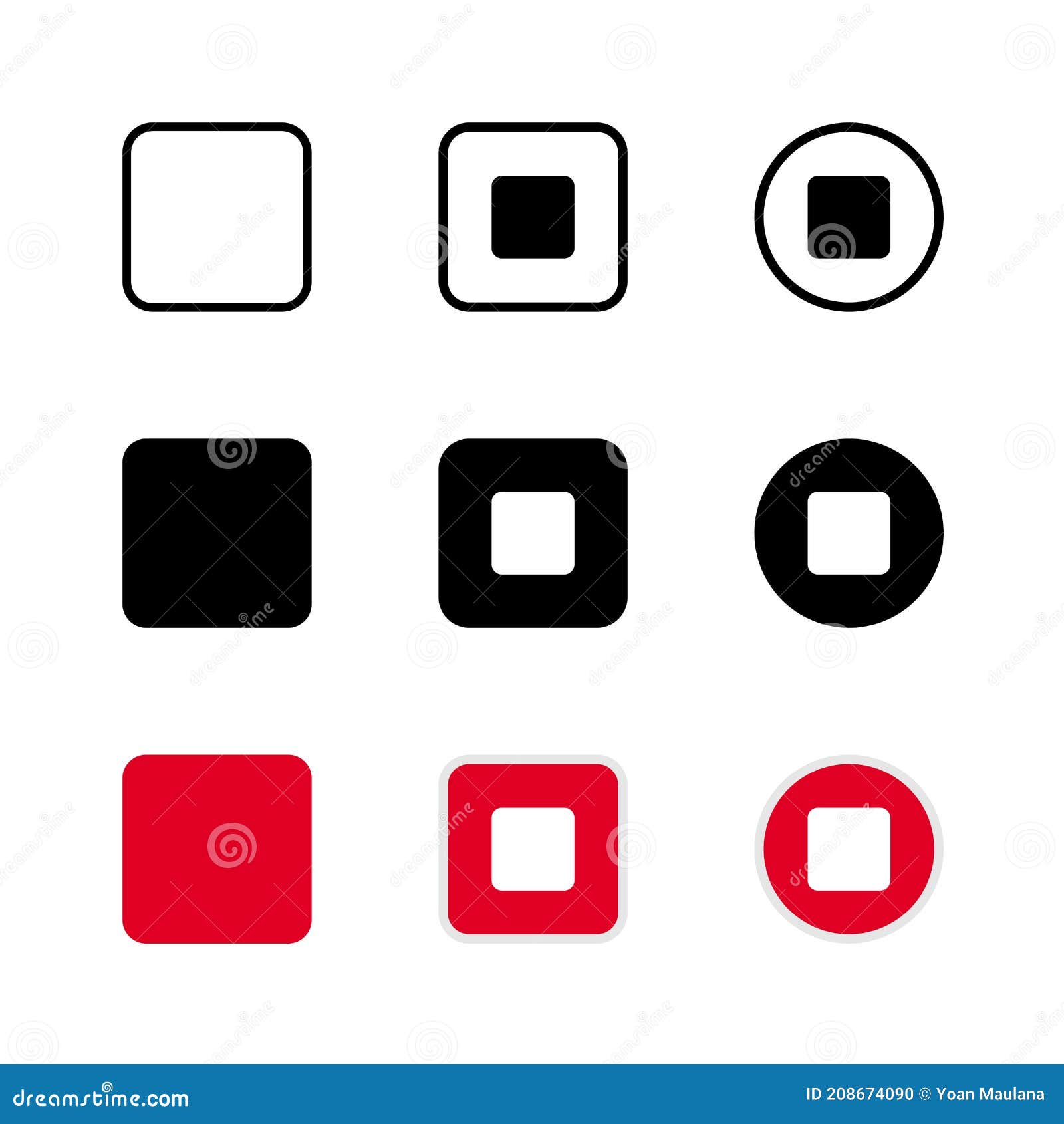 Stop Button Icon : Digital Theme, Technology Theme Stock Vector ...