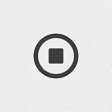 Stop Button Icon in a Flat Design in Black Color. Vector Illustration ...